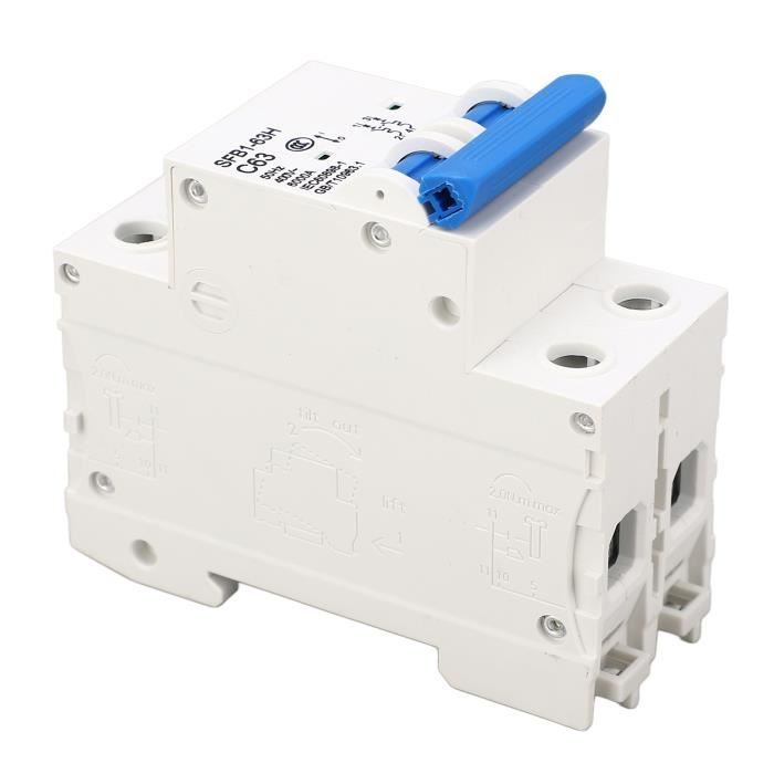 Cikonielf Disjoncteur miniature Disjoncteur 2 Pôles, Disjoncteur Ignifuge 400V 50Hz pour ...