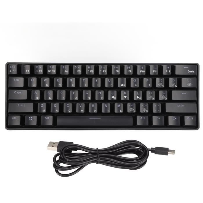 Fdit Clavier russe Clavier mécanique russe 61 touches rétro-éclairé ...