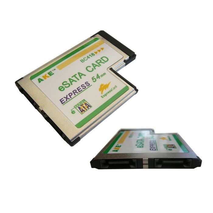 Carte ExpressCard 54mm - 2 Ports eSATA affleurants (Flush Mount ...