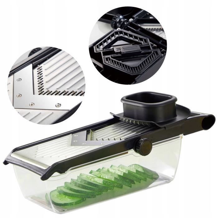 Coupe-légumes manuel, trancheuse: 2 lames + conteneur - Cdiscount Maison