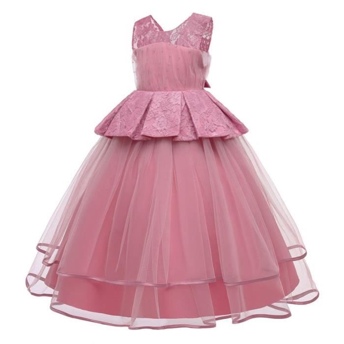 Robe Fille Enfants Bouffante Princesse Performance - Rose HBSTORE Rose ...