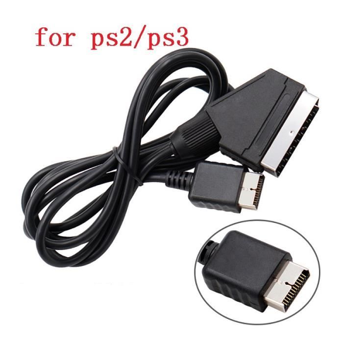 Câble péritel RVB pour console de jeu vidéo rétro,1.8m,PS2,PS1,PS3,SEGA ...