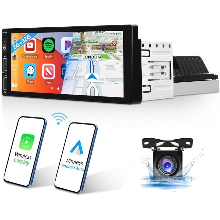 2+32G Android 11 Autoradio 1 Din Avec Carplay Android Auto, 6.86 Pouces Hd Écran Tactile Touch ...