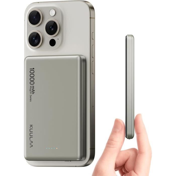 Batterie Externe,Mini Power Bank Magnétique Sans Fil 10000Mah 20W Power ...
