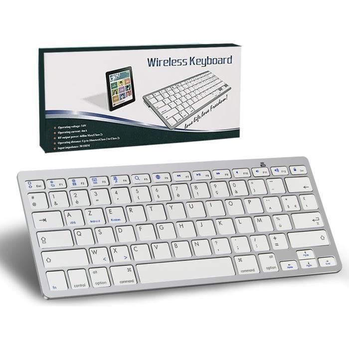 Clavier Sans Fil Bluetooth,Français Azerty Mini Clavier Bluetooth ...