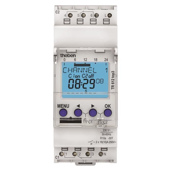 Theben 6120130 TR 612 top3 Horloge programmable digitale, programme ...