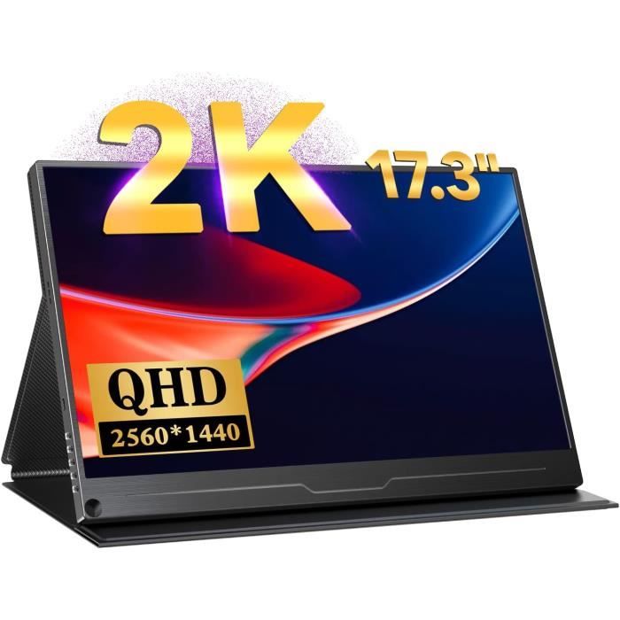 Moniteur Portable 17 Pouces 2K, Écran Mobile À Affichage Usb C Avec ...