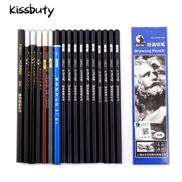 CRAYON GRAPHITE,2B-4B-6B--crayons de croquis professionnels pour peinture et dessin, fournitures ...