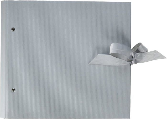 Cahier de photos avec noeud, 230 x 210 mm, 2 anneaux, 50 pages, gris, 1 ...