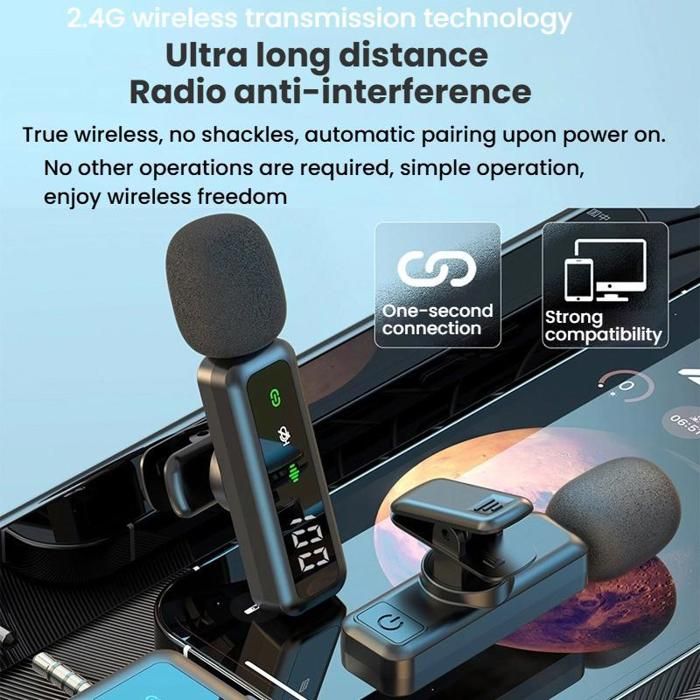 Microphone sans fil 3 en 1 pour smartphone reduction du bruit video ...