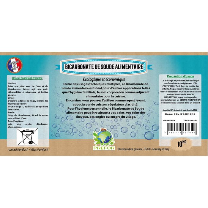 Bicarbonate de soude alimentaire seau 10L 10kg - Cdiscount Au quotidien