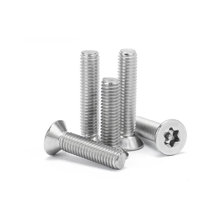 Vis Inox M3 Vis À Tête Plate Torx Boulon Vis À Tête Fraisée, M3×20Mm,50 ...