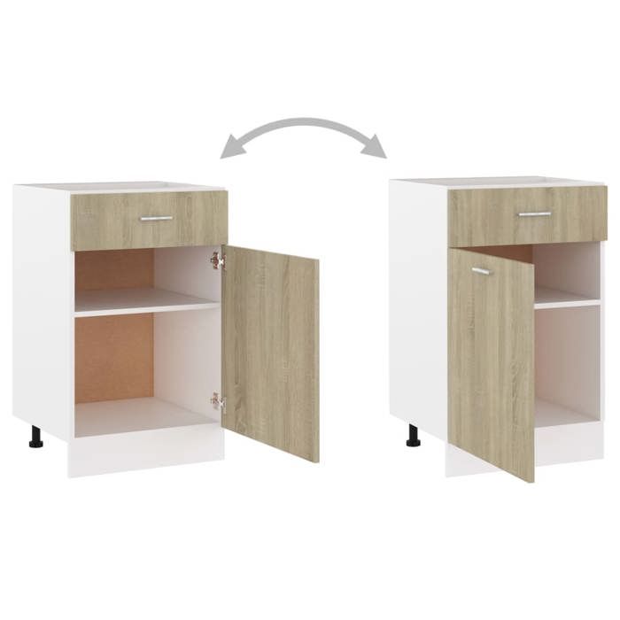 Meuble cuisine,charge 65 kg,Design Moderne,Armoire de plancher à tiroir ...