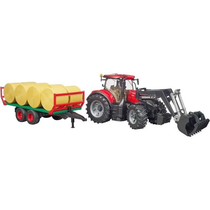 Bruder 03198 - Case IH Optum 300CVX avec chargeur frontal et remorque ...