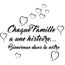 Sticker Mural Texte "Chaque famille a une Histoire, bienvenue ...