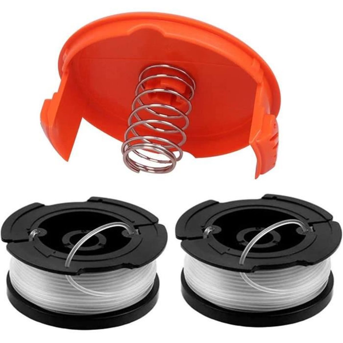 Bobine Fil Coupe Bordure pour Black et Decker AF-100-3ZP, 2 Bobine de Fil Debroussailleuse avec1 ...
