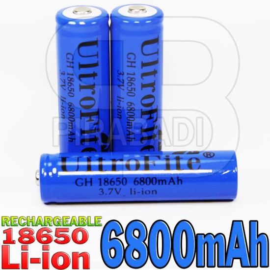 3 PILE ACCU RECHARGEABLE 18650 3.7V 6800mAh LI-ION BATTERIE - QUALITE PRO 34 - Cdiscount Jeux ...