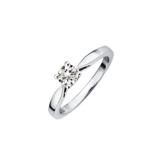 Solitaire or gris et diamant GH ... Or Blanc Or Blanc - Achat / Vente ...