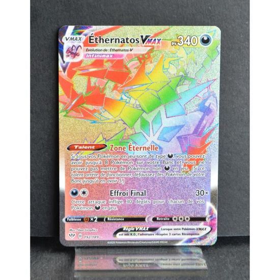 Carte Pokémon Éthernatos VMAX 340 PV 192-189 EB03 - Ténèbres Embrasées ...