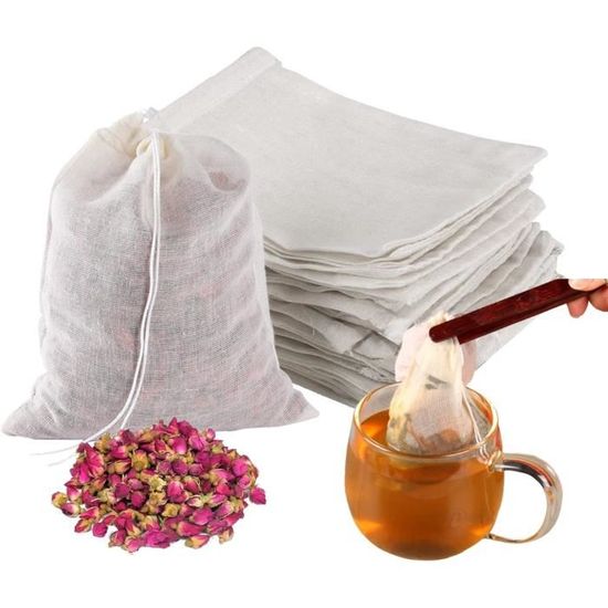 50 pcs Sachets Filtre à Thé Sachet de Thé à Remplir avec Cordon Sachets ...