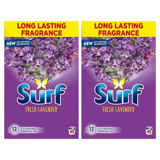 Surf Lavender & Spring Jasmine Laundry Powder 2.25kg, 45 washes 2 Pack ...