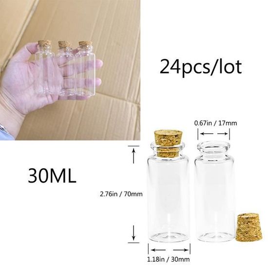 POT A EPICES,30ml--24 pièces, 10ml, 15ml, 20ml, 25ml, 30ml, 40ml, 50ml, jolies bouteilles en ...