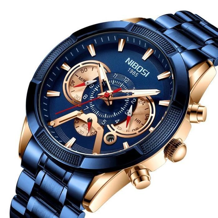 SHARPHY Montre homme de marque lumineux calendrier chronographe ...