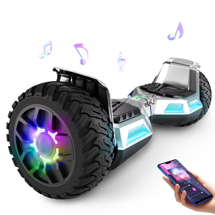 Hoverboard 8,5" HY-B02C, moteur 160W, Autonomie de 10 à 15km, Capacité ...