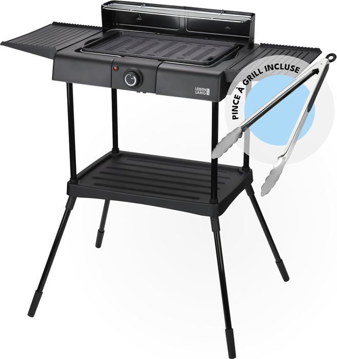 Barbecue Électrique sur Pied avec Pince à Griller et Grille XXL, Plancha Électrique - Achat ...