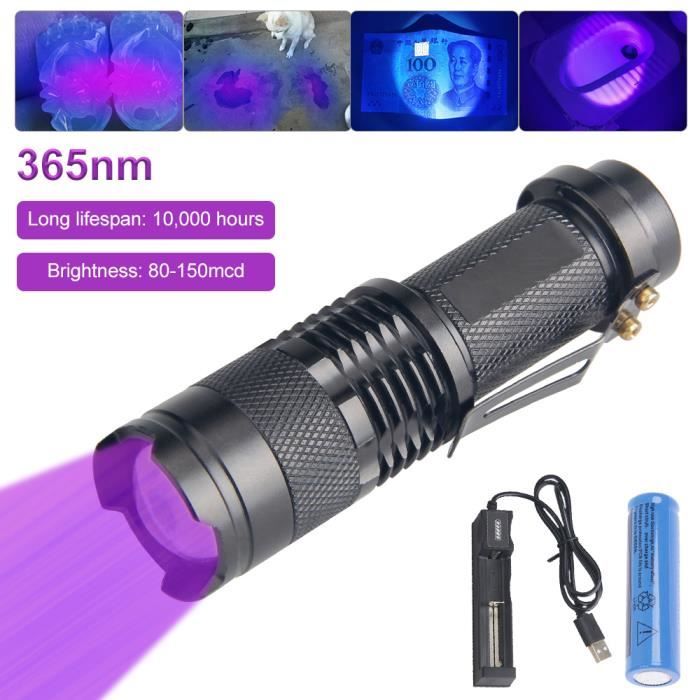 365nm avec batterie-Vastfire Mini lampe torche SK68, zoomable sous LM ...