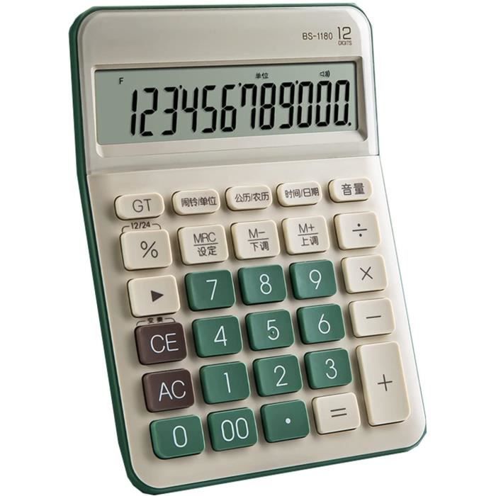 12 Chiffres Grand Écran Calculette, Simplicité Gros Bouton Calculatrice ...