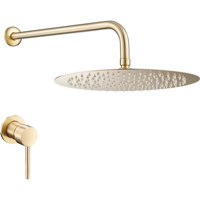 Douche Encastrée Monocommande 1 Voie Ronde Or Brossé Avec Protection ...