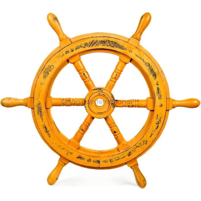 Roue de Bateau Nautique en Bois fabriqué à la Main Décoration Murale pour la Maison (24 ...