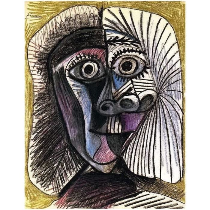 Toile De Qualité Musée À Encadrer 1972 Tête De Femme, Pablo Picasso ...