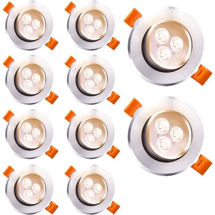 Lot De 20 Spots Encastrables Led 3 W 245 Lm Lumière Blanc Chaud 3000 K