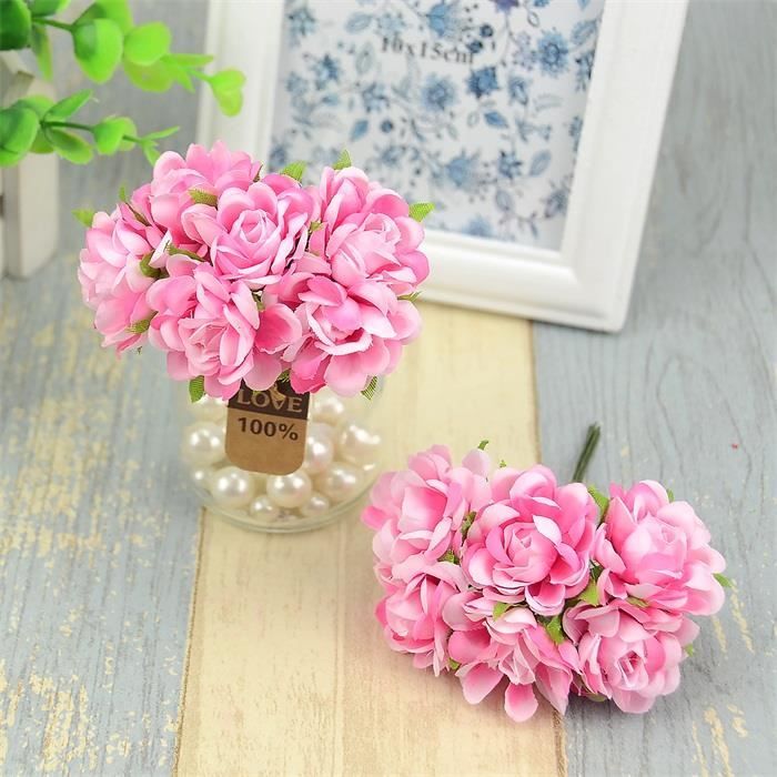 Objets décoratifs,Mini Bouquet de roses artificielles en soie,fausses ...