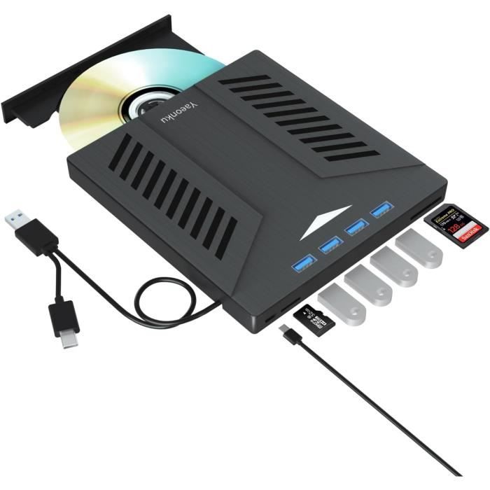 Lecteur CD DVD Externe USB 3.0 TypeC CD DVD +RW Lecteur Optique Ultra ...
