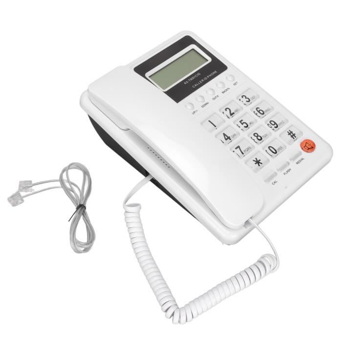 Fdit Téléphone filaire d'hôtel KX‑T8001CID Téléphone filaire de bureau Accueil Hôtel Téléphone ...