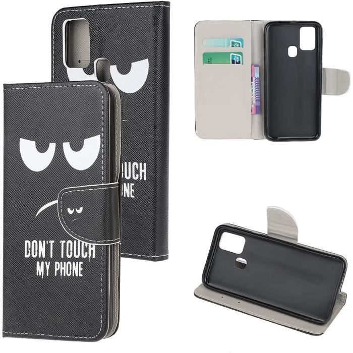 Cas Huawei P Smart 2020 6 21 Pouces PU Cuir Coque Flip Yeux Sombres ...