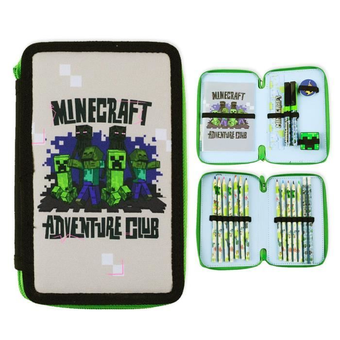Trousse garnie MINECRAFT 2 compartiments 20 pièces - Cdiscount ...