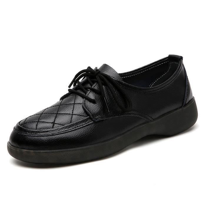 Chaussures Chaussures cuir femme mode chaussures à lacets respirantes ...
