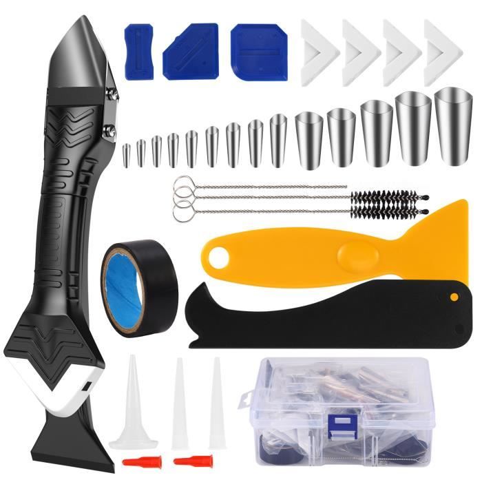 Kit d'outils de calfeutrage 35 en1, Cutter lisseur pour mastic, Buse de ...