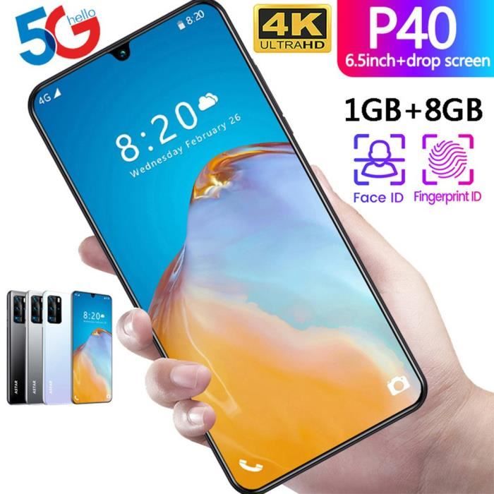 Dima-P40 6,5 pouces grand écran téléphone intelligent déverrouillé Android 1 Go de RAM + 8 Go de ...