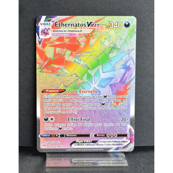 Carte Pokémon Éthernatos VMAX 340 PV 192-189 EB03 - Ténèbres Embrasées ...