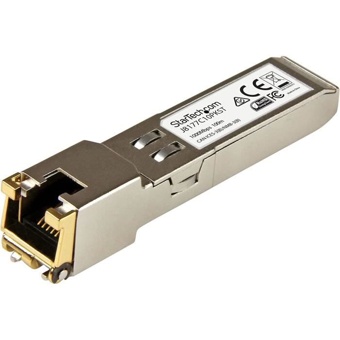 Module de transceiver SFP Gigabit RJ45 en cuivre - StarTech.com - Compatible HP J8177C ...