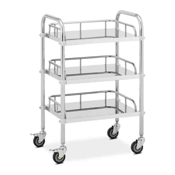 Laboratory Trolley - stainless steel - 3 shelves each 45 x 36 x 2.5 cm ...