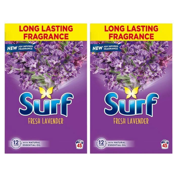 Surf Lavender & Spring Jasmine Laundry Powder 2.25kg, 45 washes 2 Pack ...