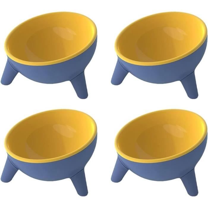 Lot De 4 Gamelles Inclinées Et Surélevées Pour Chat - Gamelles Pour ...
