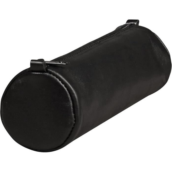 77016C Collection Age Bag Une Trousse Ronde En Véritable Cuir D'Agneau Noir - 21 Cm X 6 Cm De ...