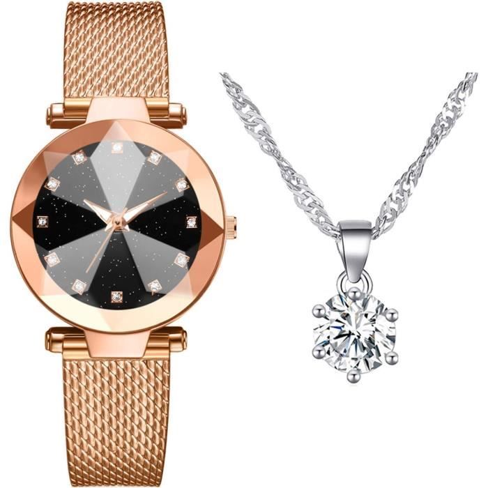 Montre à quartz d'affaires avec collier, montre à quartz pour femme à ...